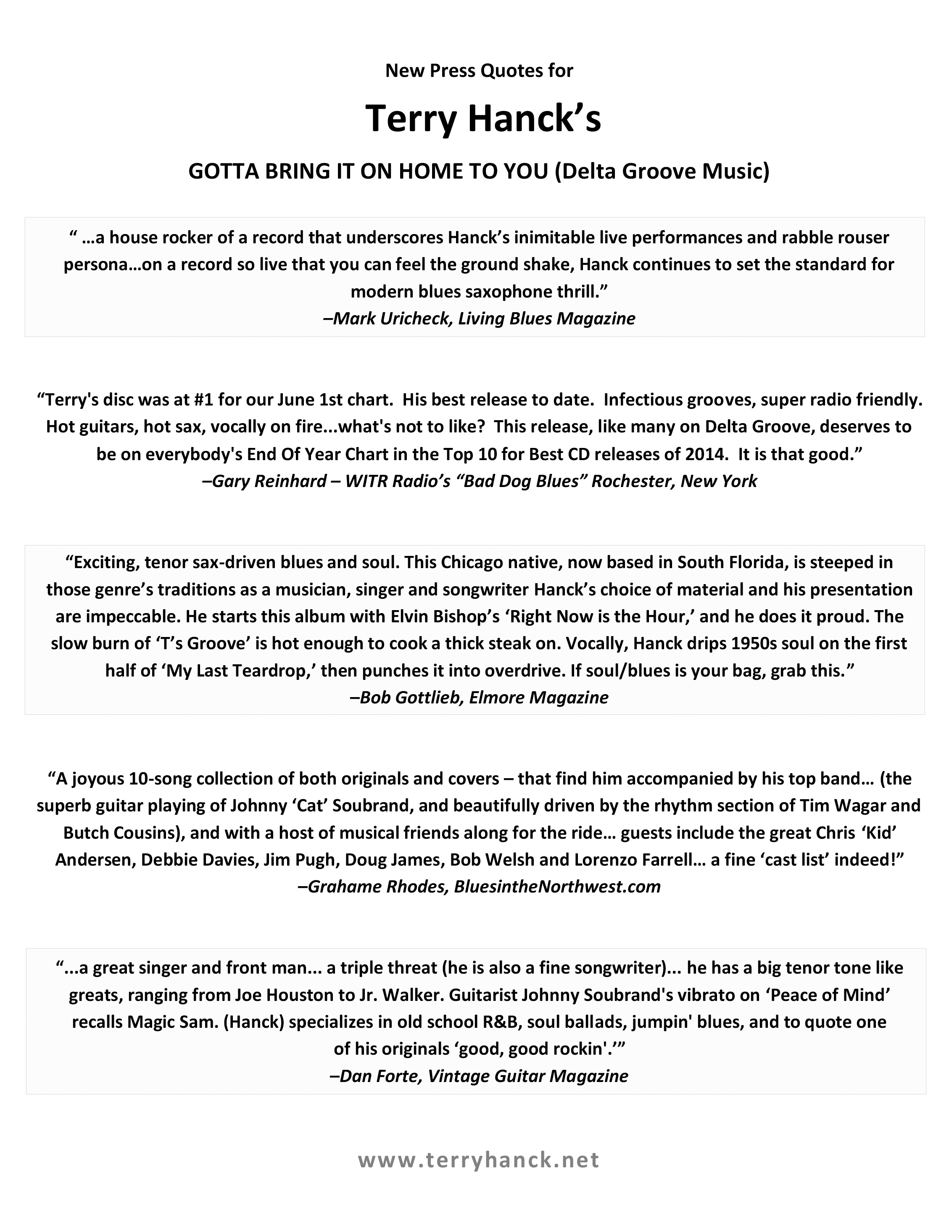 Terry Hanck - Downloadable Media